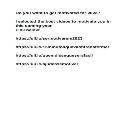 Motivation for 2023 | PDF