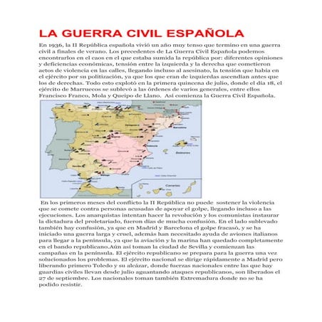 El desarrollo de la Guerra Civil Española | PPTX