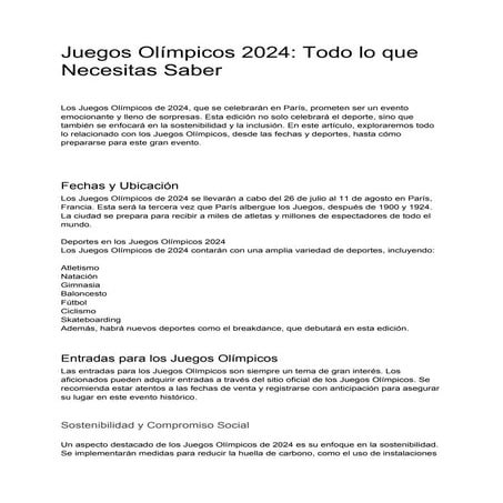 Juegos olímpicos 2024 | PPTX