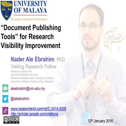 “Document Publishing Tools” for Research Visibility Improvement | PPT ...