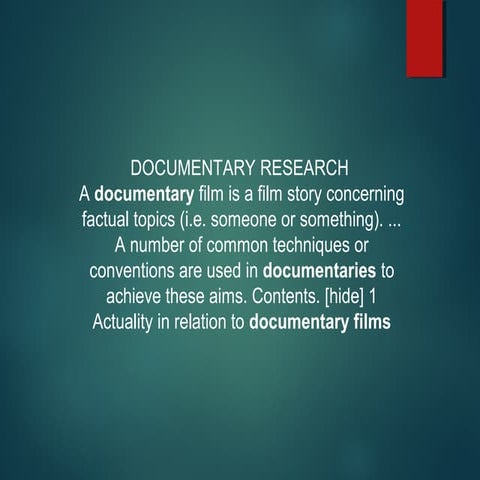 Documentray/ advertising research | PPT