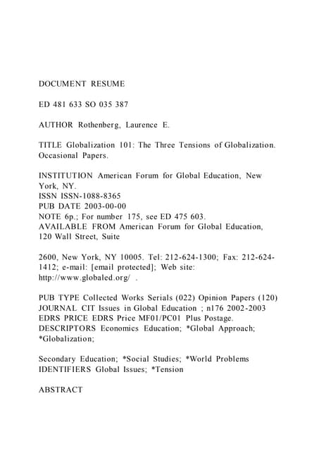 Globalization theories - Contemporary World | PPTX | Science