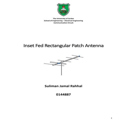 Inset Fed Rectangular Patch Antenna | PDF