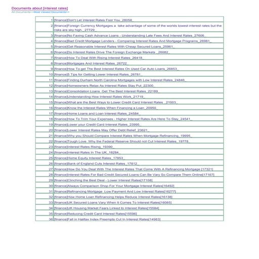 Documents About [Interest Rates] | PDF