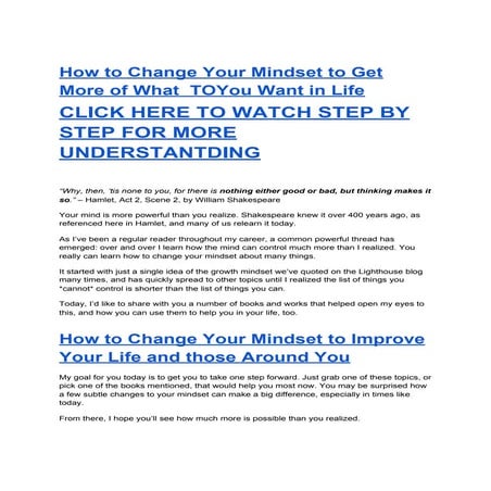 Change your mindset | PDF