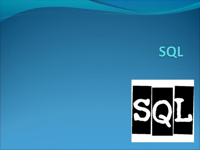 Higher SQL | PPT Higher SQL | PPT
