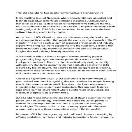 Machine Learning Training Centre In nagercoil | DOCX