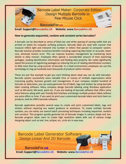 Generate barcodes label list | PDF