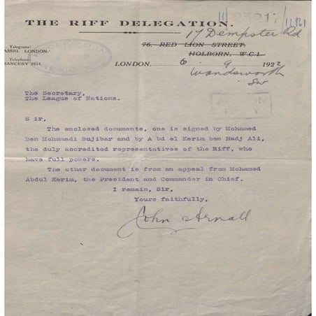 Documents of the Rif Republic delegation to the United Nations | PDF