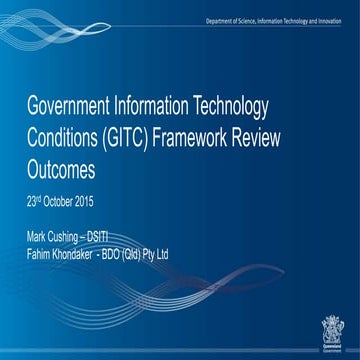 Partners in Technology (PiT) - GITC Framework Review Outcomes - 23 ...