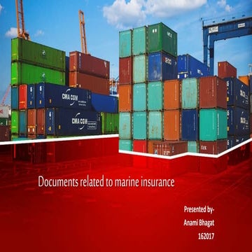 Documents related to marine insurance | PPTX