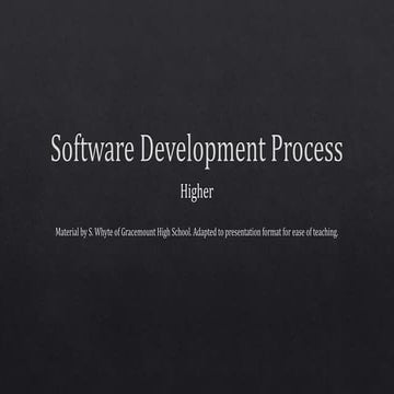 Software Development Process - Higher | PPTX