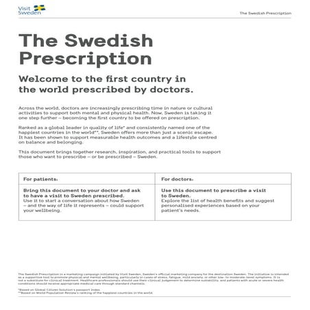 Recepta do kampanii The Swedish Prescription | PDF