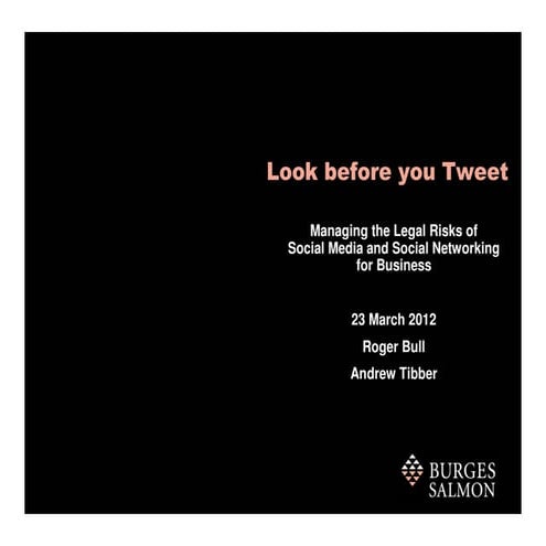 Legal Risks of Social Media | PPT