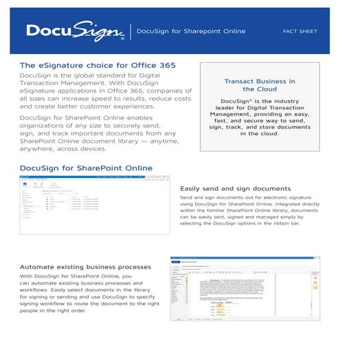 DocuSign Digital Signatures for SharePoint Online from Atidan | PDF