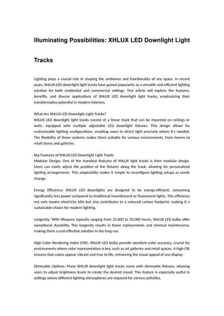 xhlux LED Linear Track Light tracking lights | PDF