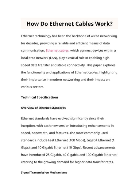 Network Cables Installation | PPTX | Computer Networking | Computing
