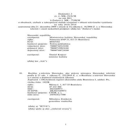 Dodatok k zmluve | PDF