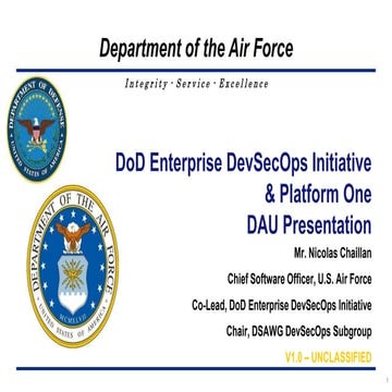 DoD Enterprise DevSecOps Initiative by Mr. Nicolas Chaillan | PPTX