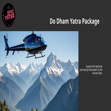 Do Dham Yatra Package by Helicopter – Your Comprehensive Guide for 2025 ...