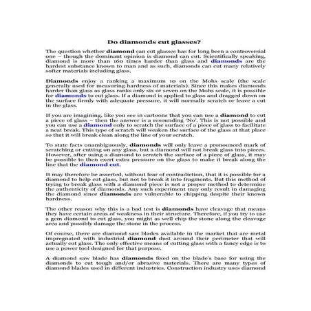 Do diamonds cuts glasses | PDF