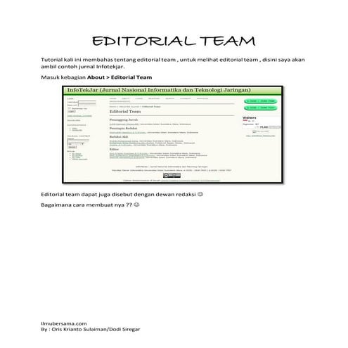 LANGKAH - LANGKAH MENYUSUN EDITORIAL TEAM | PDF