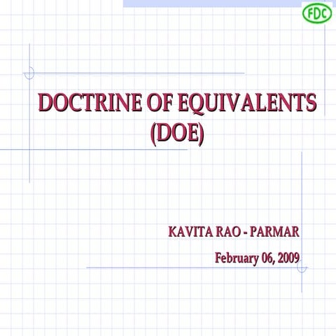Doctrine of equivalents | PPT