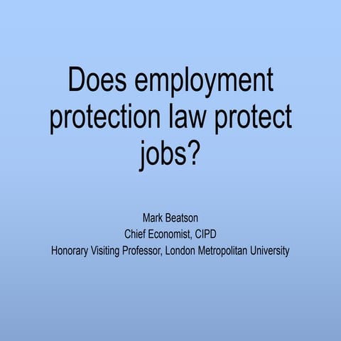 Does employment protection law protect jobs | PPTX