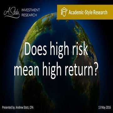 Beta-A measure of market risk | PDF