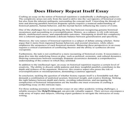 Does History Repeat Itself Essay. Does History Repeat Itself? - YouTube ...