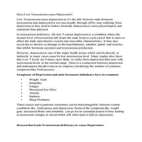What is Testosterone Deficiency Syndrome? | PDF
