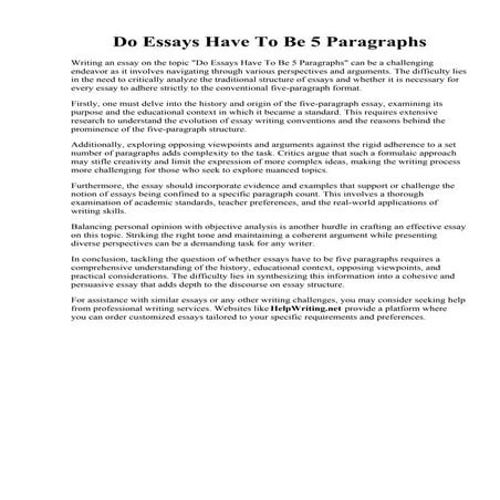 Do Essays Have To Be 5 Paragraphs.pdf