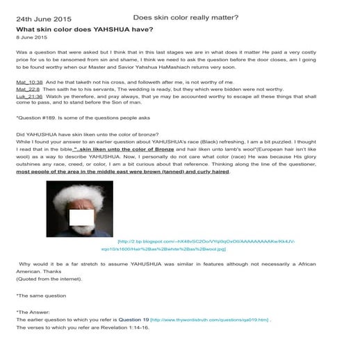 Does skin color really matter set apart elize | PDF