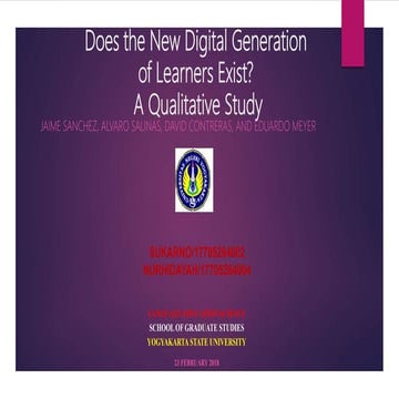 Does the new digital generation of learners exist? | PPT