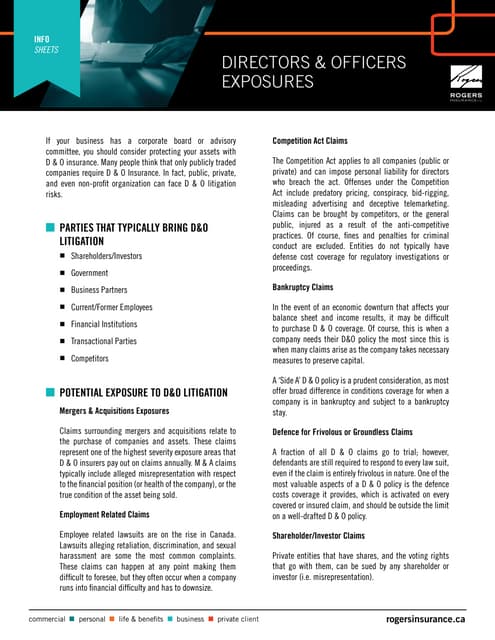 Directors and Officers Liability Insurance | PPSX | Insurance ...