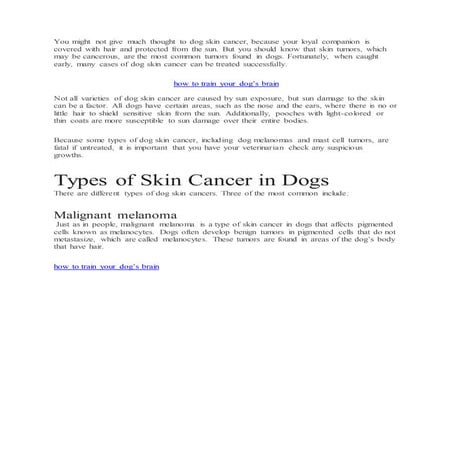 Dog skin cancer types, signs, and treatments | DOCX