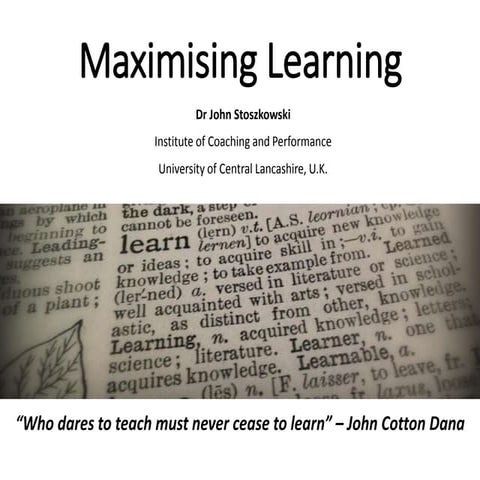 Maximising Learning | PPT