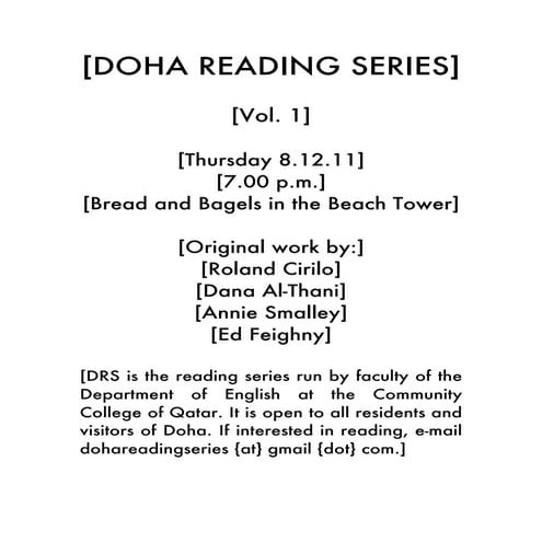 Doha reading series | PDF | Books and Literature