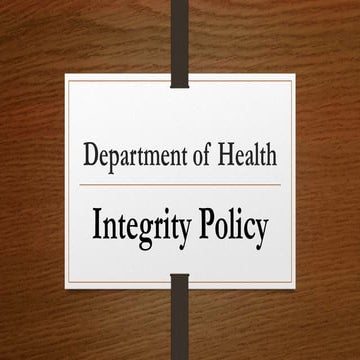 Doh integrity policy | PPTX