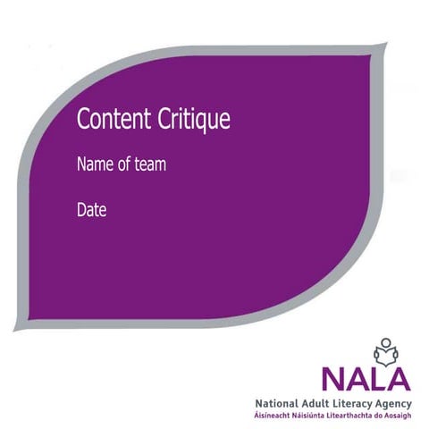 NALA guide on doing a content crit | PPTX