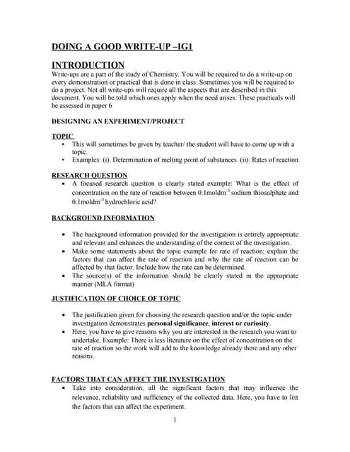 Mr Exham's Guide to writing up a Biology Practical Investigation | PPTX ...
