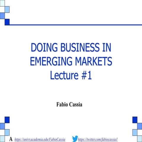 Doing business in emerging markets#1 | PDF