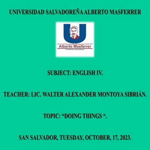 DOING THINGS..pptx ENGLISH CLASS BASIC LEVEL | PPTX