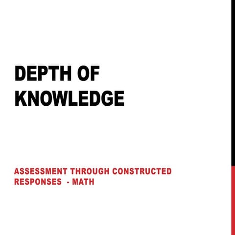 Depth of Knowledge - Math | PPTX