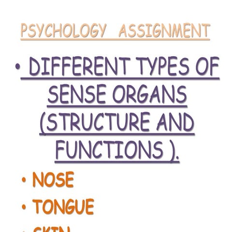 Different types of sense organ | PPT