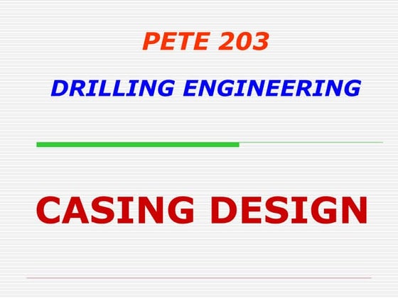 casing types casing seating depth and casing design | PPT