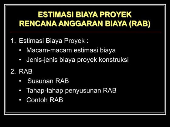 RENCANA ANGGARAN BIAYA | PPT
