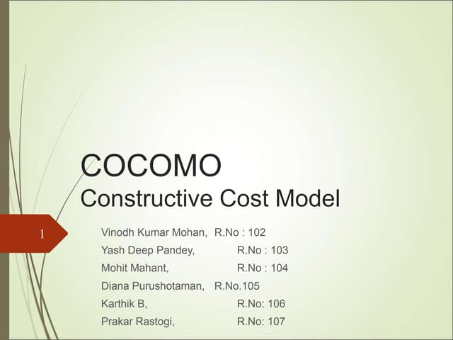 Constructive Cost Model - II (COCOMO-II) | PDF