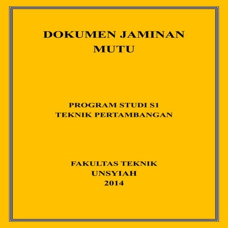 Dokumen jaminan mutu pstp 2014 | PDF