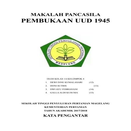 PANCASILA PEMBUKAAN UUD 45 | DOC